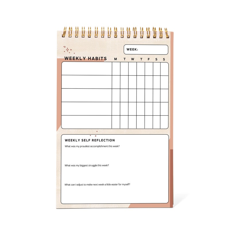 The 5 Habit Tracker Weekly Habit Tracker Notebook, Undated Wellness ...