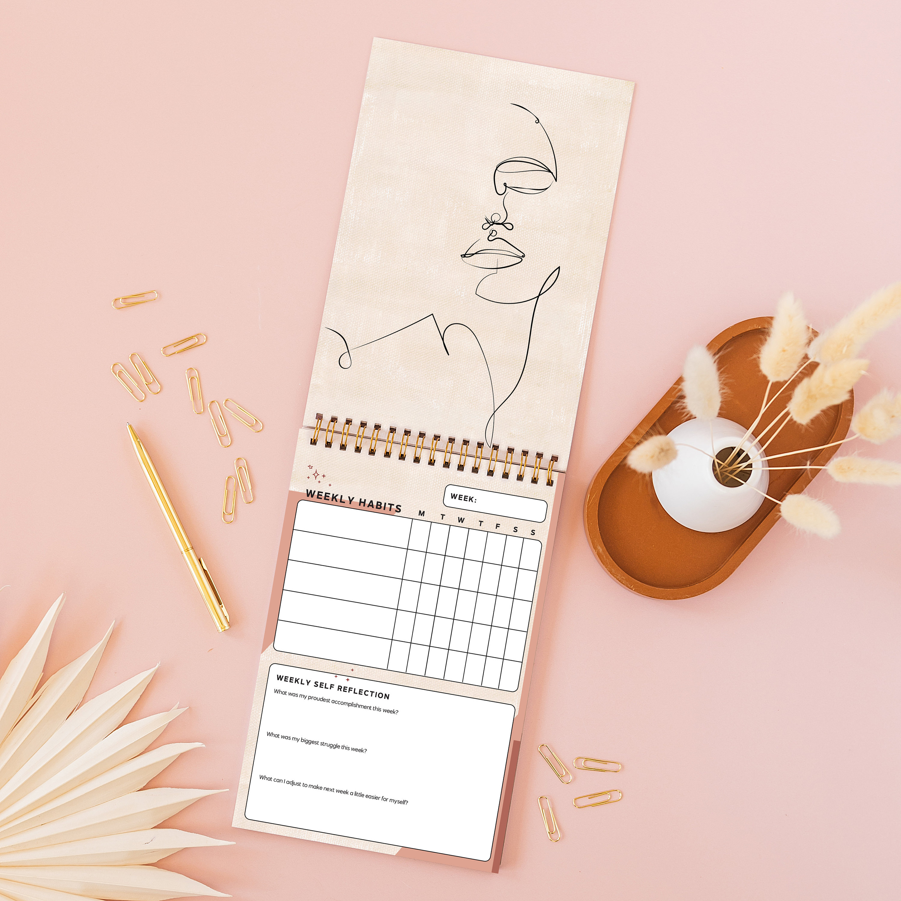 The 5 Habit Tracker Weekly Habit Tracker Notebook, Undated Wellness ...