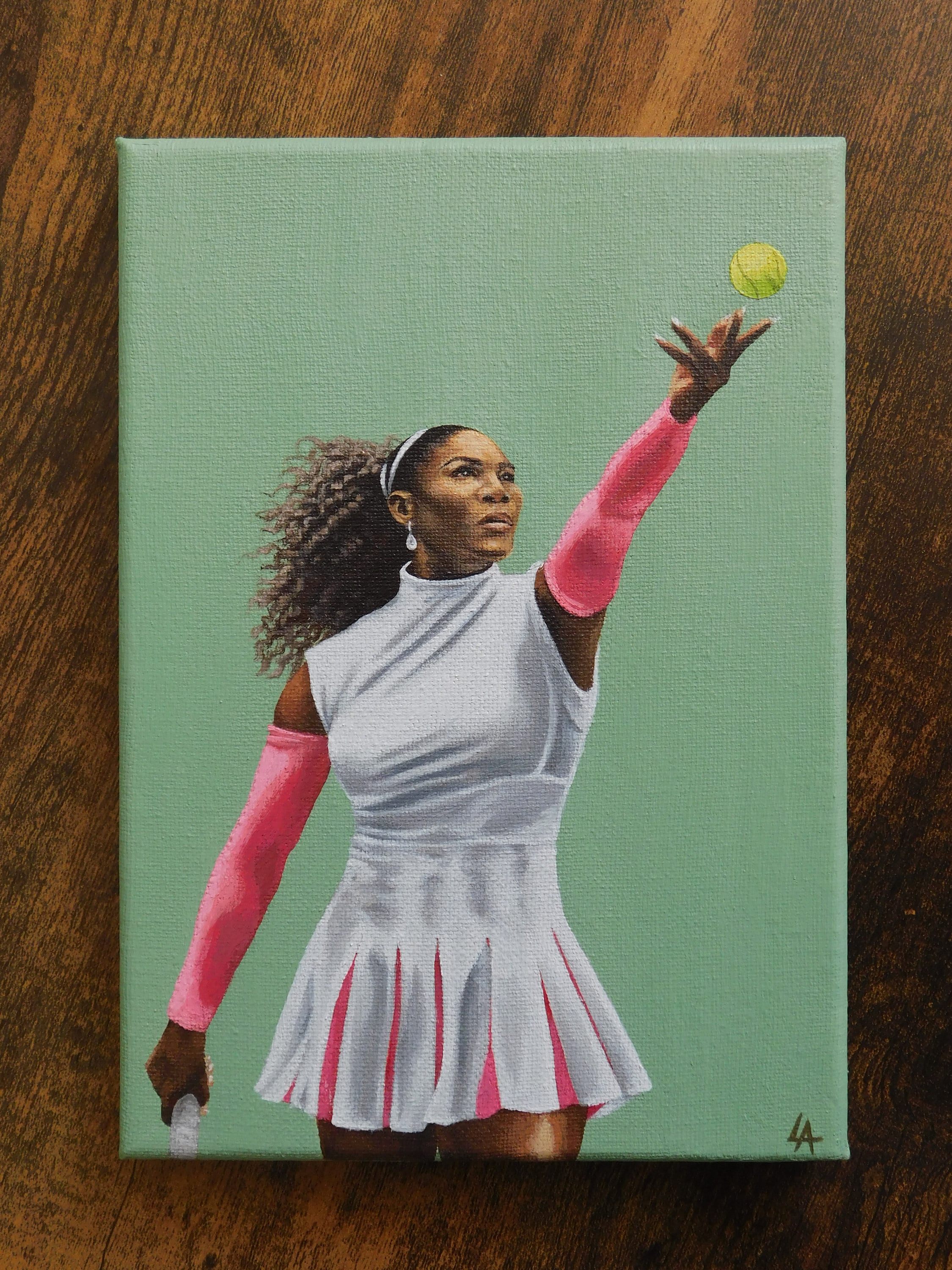 Serena Williams Original Acrylic Painting, 15x21cm - Etsy
