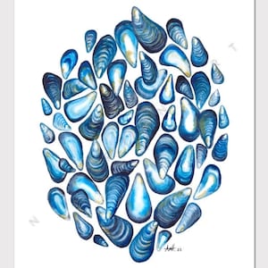 Newfoundland "shore Mussels" Watercolour Painting Fine Art Print - New ...