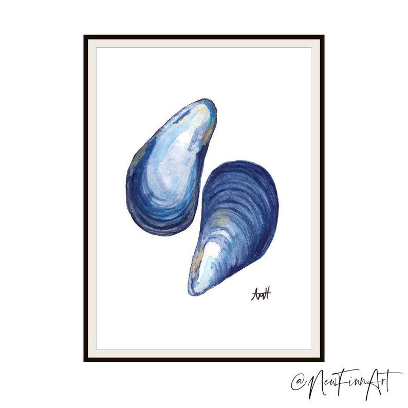 Newfoundland "new Mussels" Watercolour Painting Fine Art Print - New ...