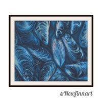 Newfoundland shore Mussels Watercolour Painting Fine Art Print New Finn ...