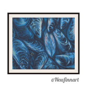 Newfoundland shore Mussels Watercolour Painting Fine Art Print New Finn ...