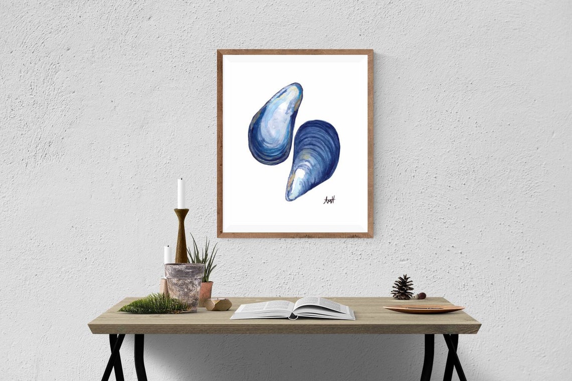 Newfoundland new Mussels Watercolour Painting Fine Art Print New Finn ...