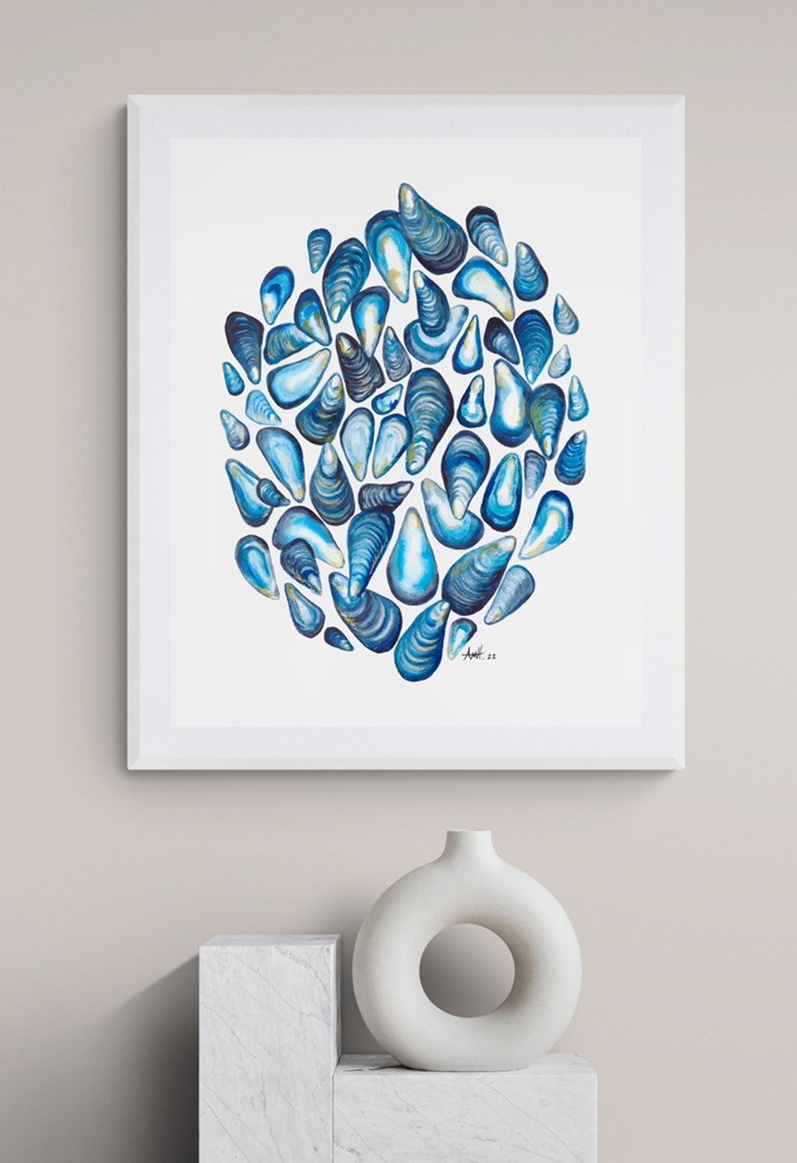 Newfoundland "shore Mussels" Watercolour Painting Fine Art Print - New ...