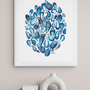 Newfoundland "shore Mussels" Watercolour Painting Fine Art Print - New ...