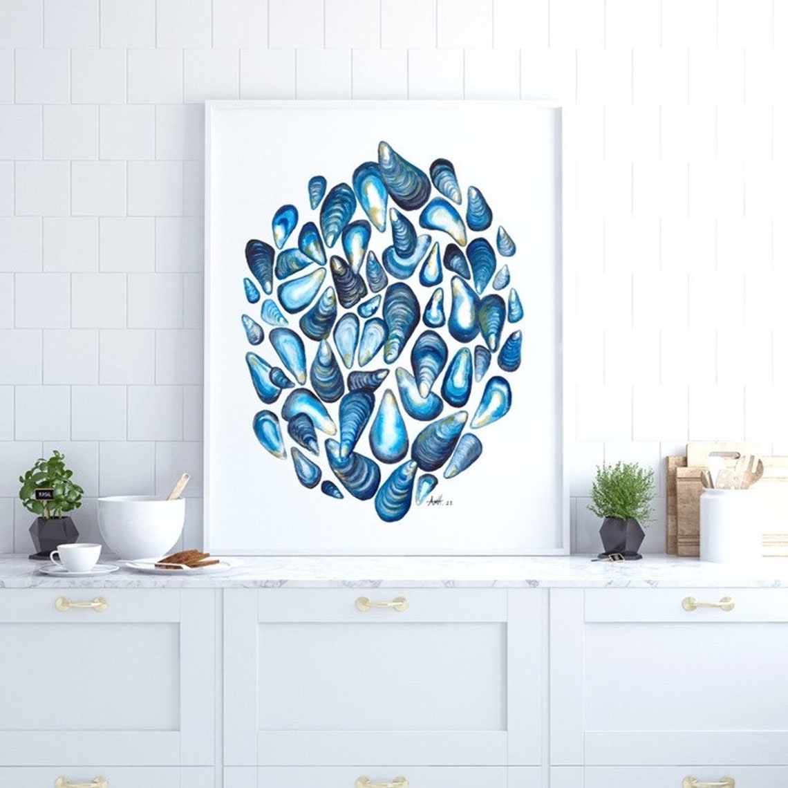 Newfoundland "shore Mussels" Watercolour Painting Fine Art Print - New ...