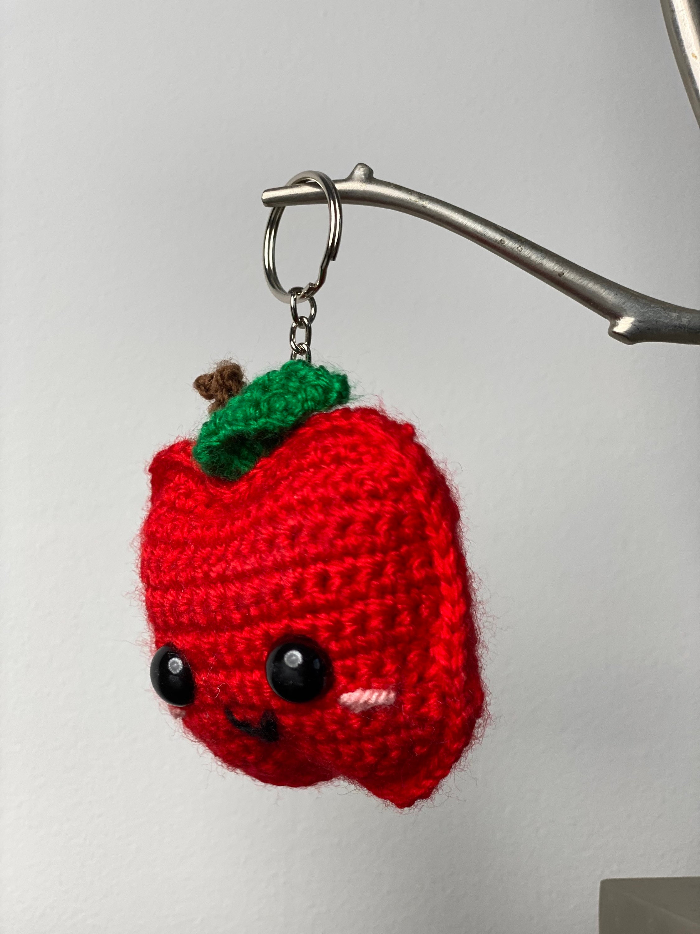 Mac the Adorable Red Apple Keychain Crochet - Etsy