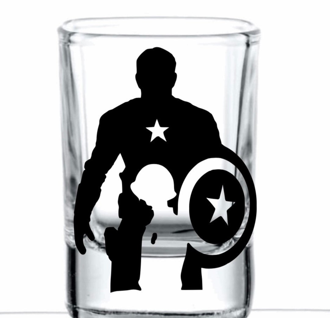 Captain America Shot Glass - Etsy