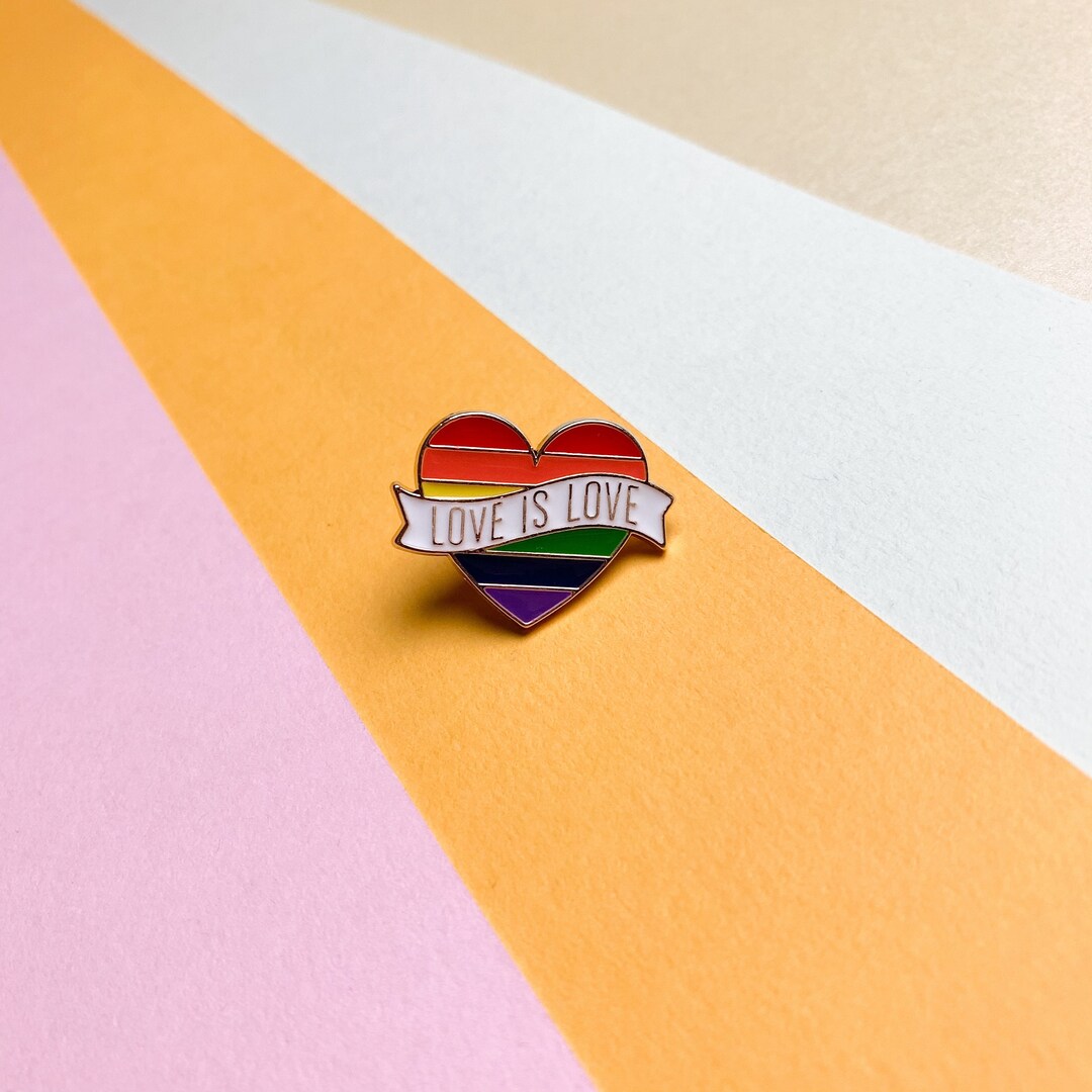 Rainbow Heart | Pin Badge | LGBT Pride Enamel | Progress Pride Pin ...