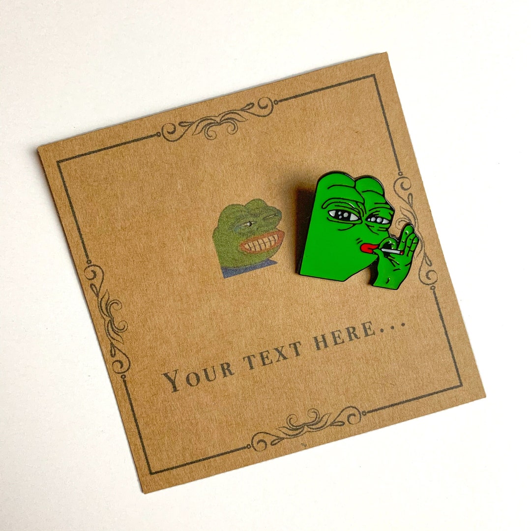 Personalised Lapel Pin | Pepe the Frog Enamel Pin | Gift for Smokers ...