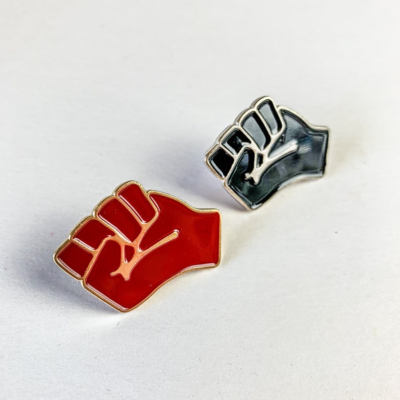 Set of 4 / Raised Fist Solidarity Pin / I Can't Breathe Pin / Black ...