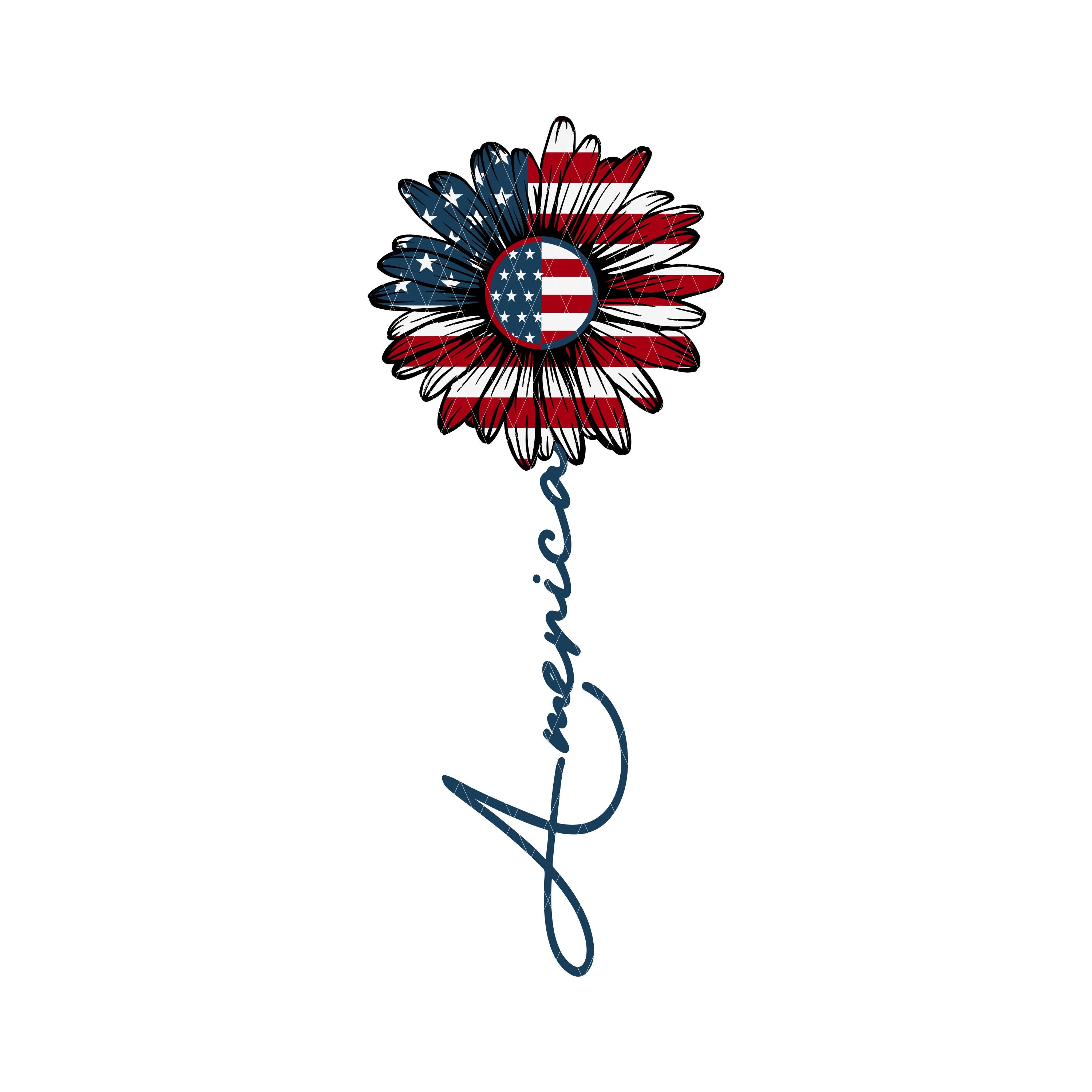 Patriotic Sunflower USA American Flag PNG Clipart Clip Art | Etsy
