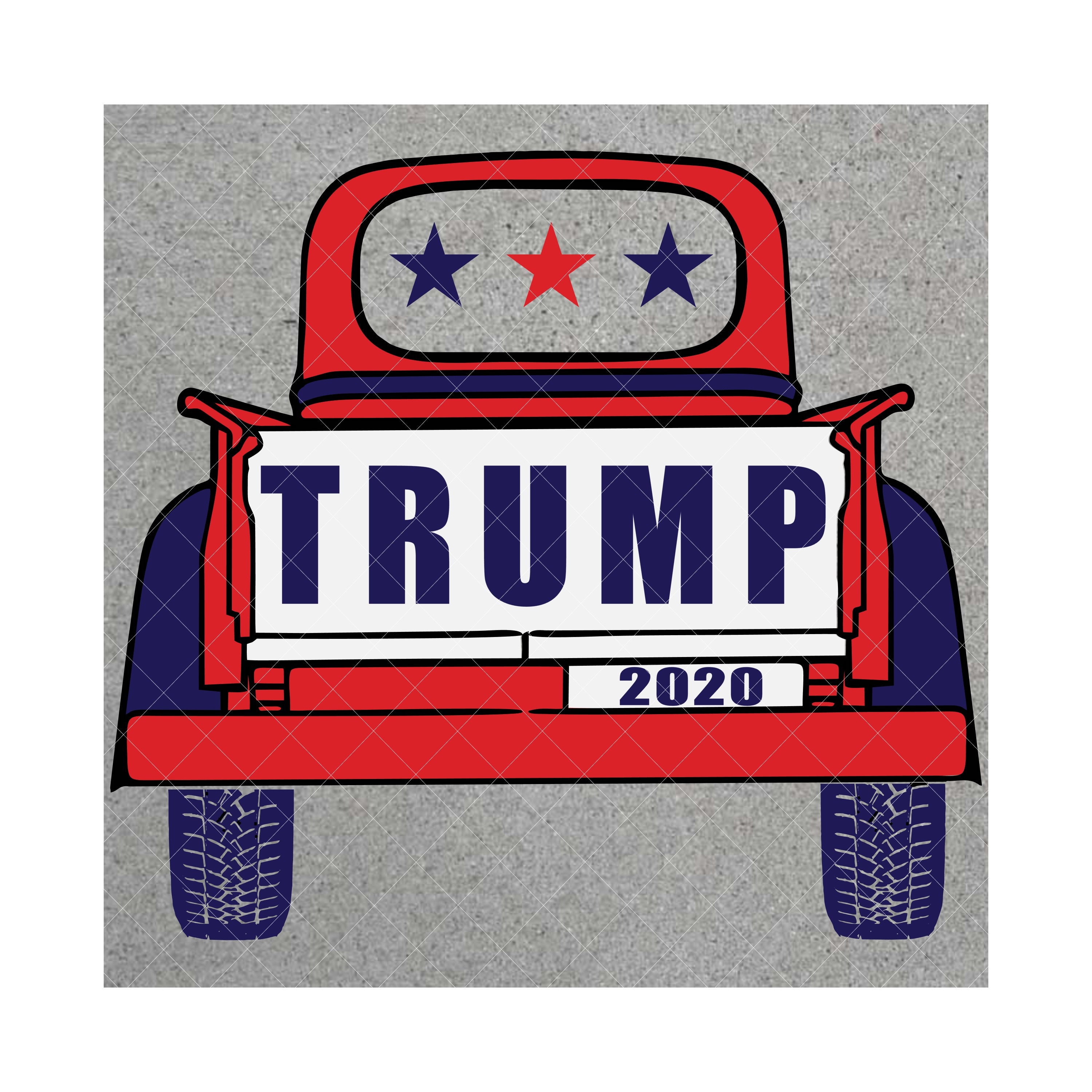 TRUMP 2020 MAGA Patriotic Red White Blue Truck Stars PNG - Etsy