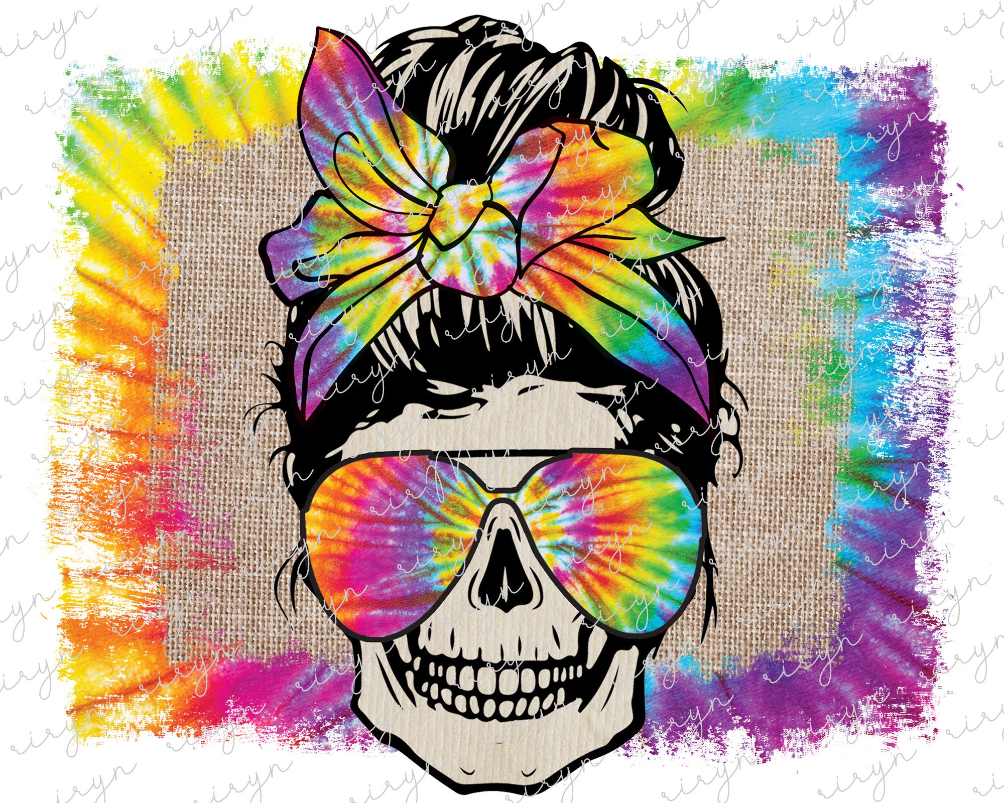 Tie Dye Skull Sublimation Downloads Mom Life Skull Sunglasses Etsy