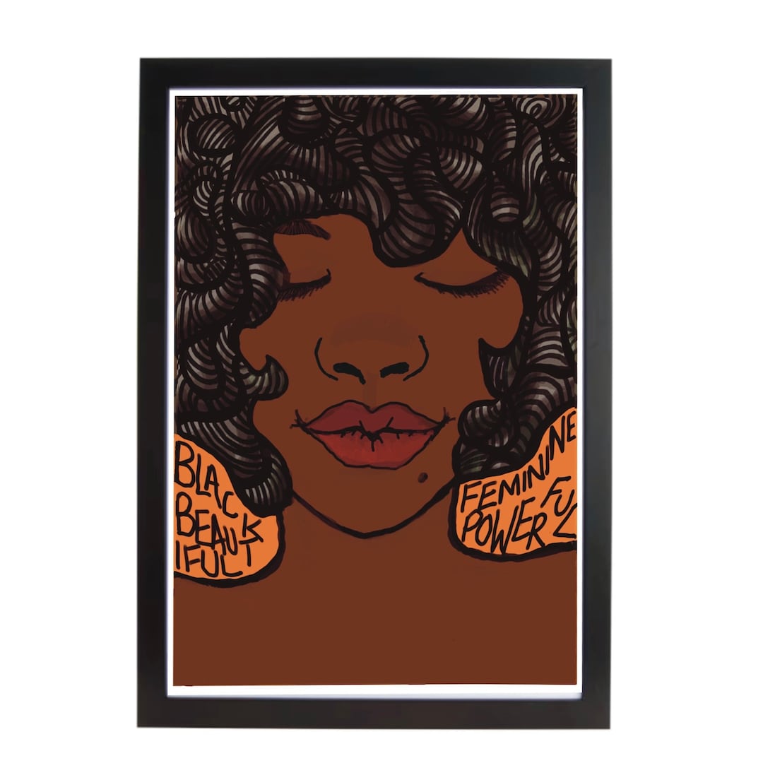 Black Beautiful - Art Poster - Quote Art- Self Love - Poster Art ...
