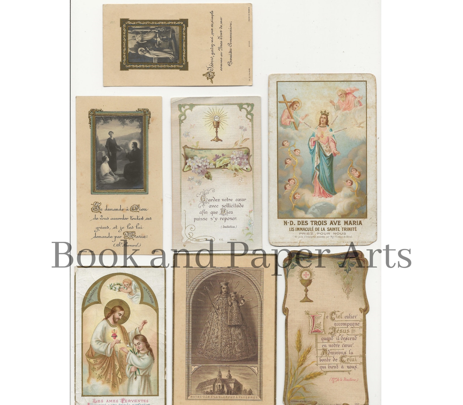 Vintage French Holy Cards Printables Digital - 122 Cards - Bible ...