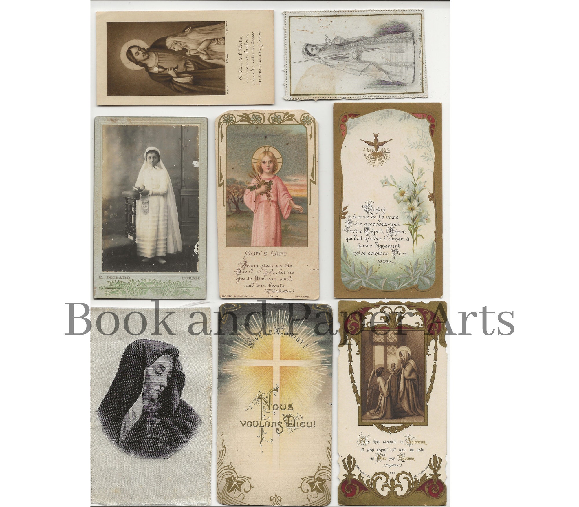Vintage French Holy Cards Printables Digital - 122 Cards - Bible ...
