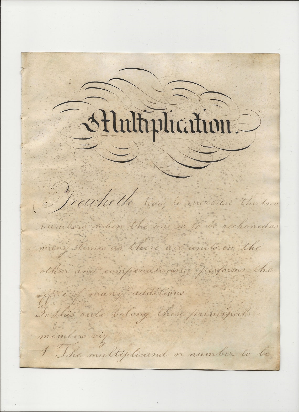 Handwritten Maths Book 1832 Digital Scans Calligraphy Numbers - Etsy