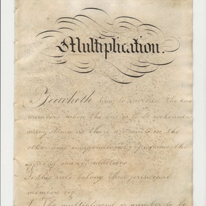 Handwritten Maths Book 1832 Digital Scans Calligraphy Numbers Tables ...