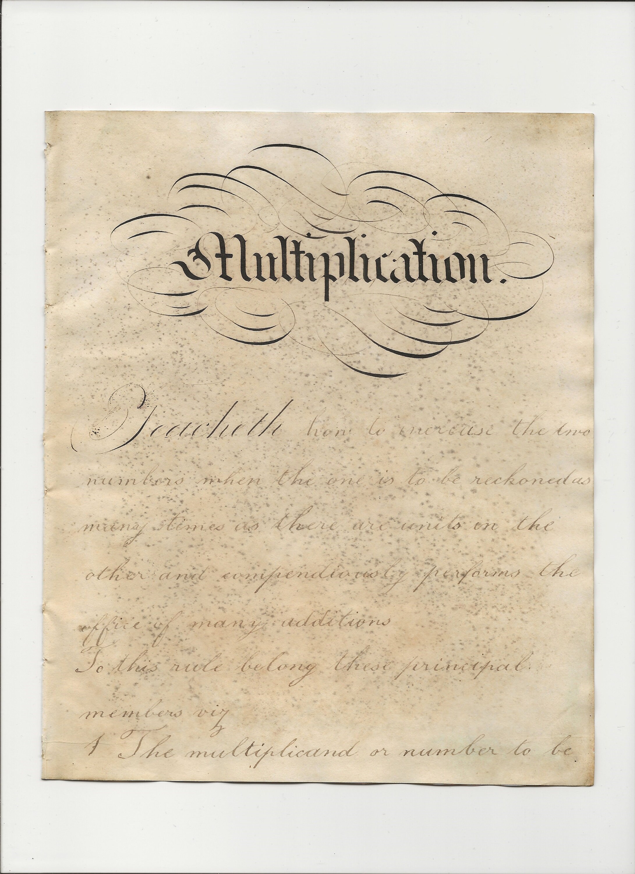 Handwritten Maths Book 1832 Digital Scans Calligraphy Numbers Tables ...