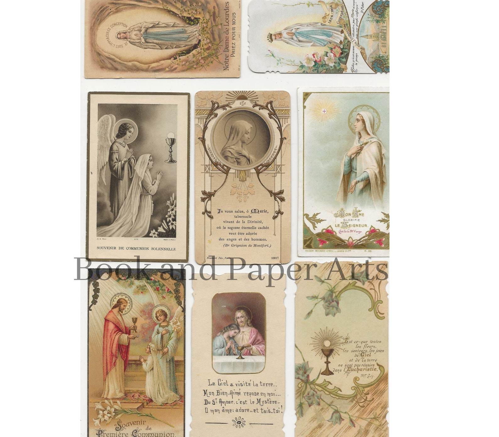 Vintage French Holy Cards Printables Digital - 122 Cards - Bible ...
