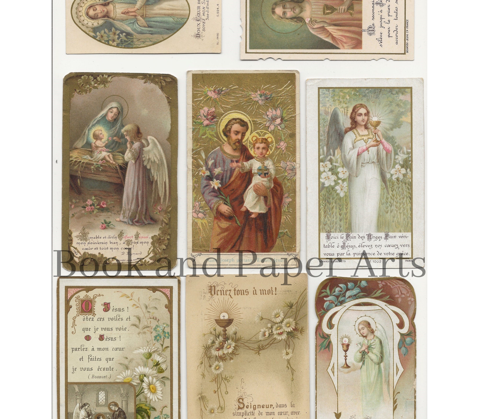Vintage French Holy Cards Printables Digital - 122 Cards - Bible ...
