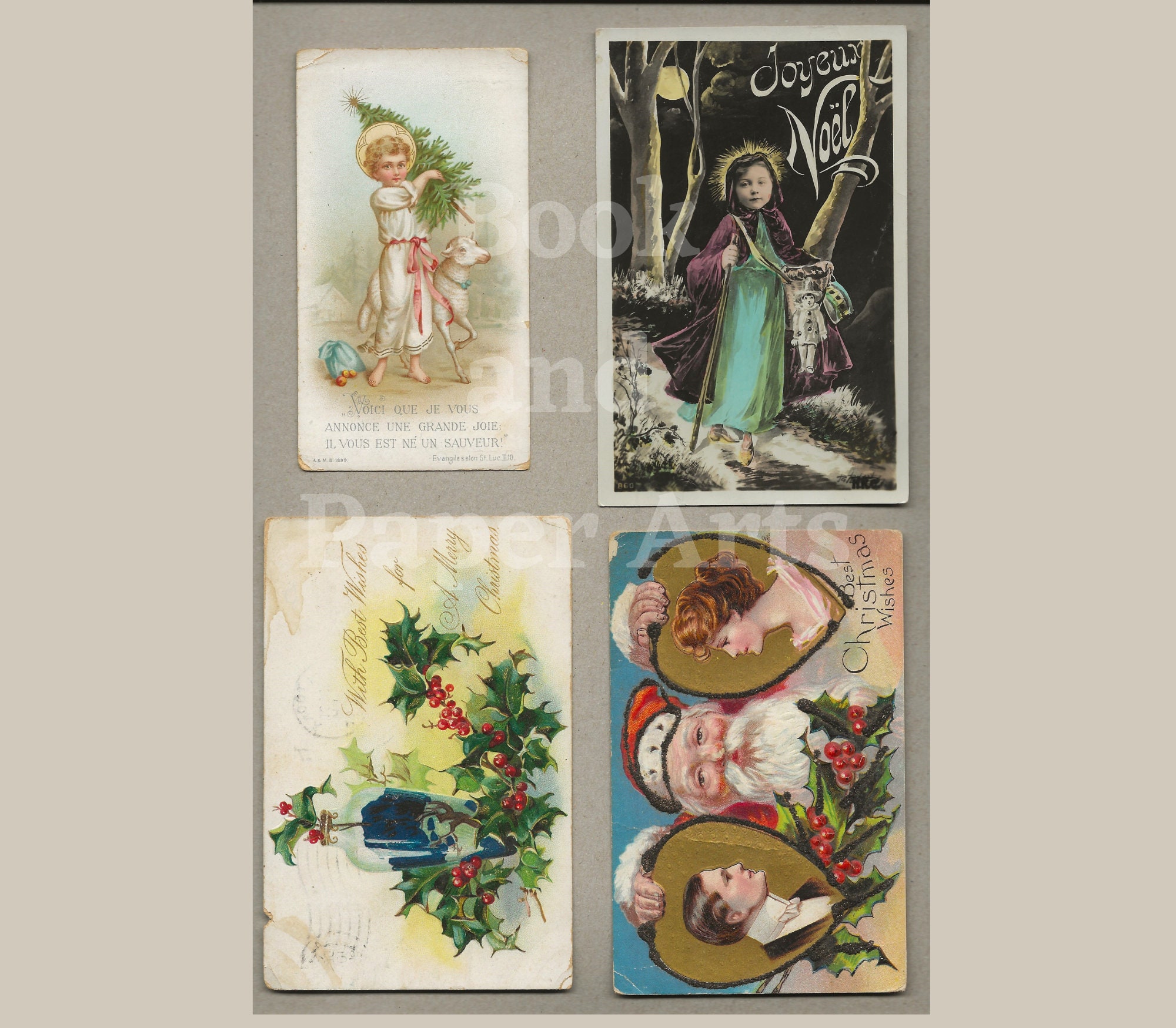 Christmas 25 Vintage French Post Cards Printables Scans Holiday Making ...