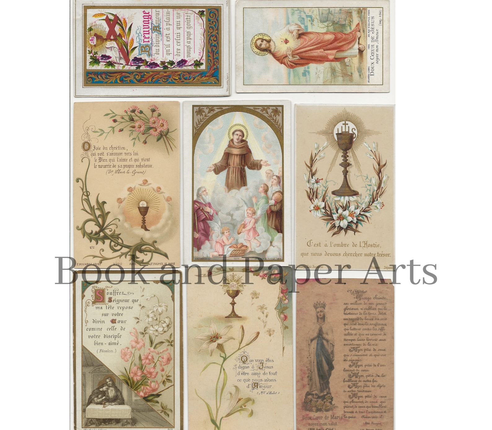 Vintage French Holy Cards Printables Digital - 122 Cards - Bible ...