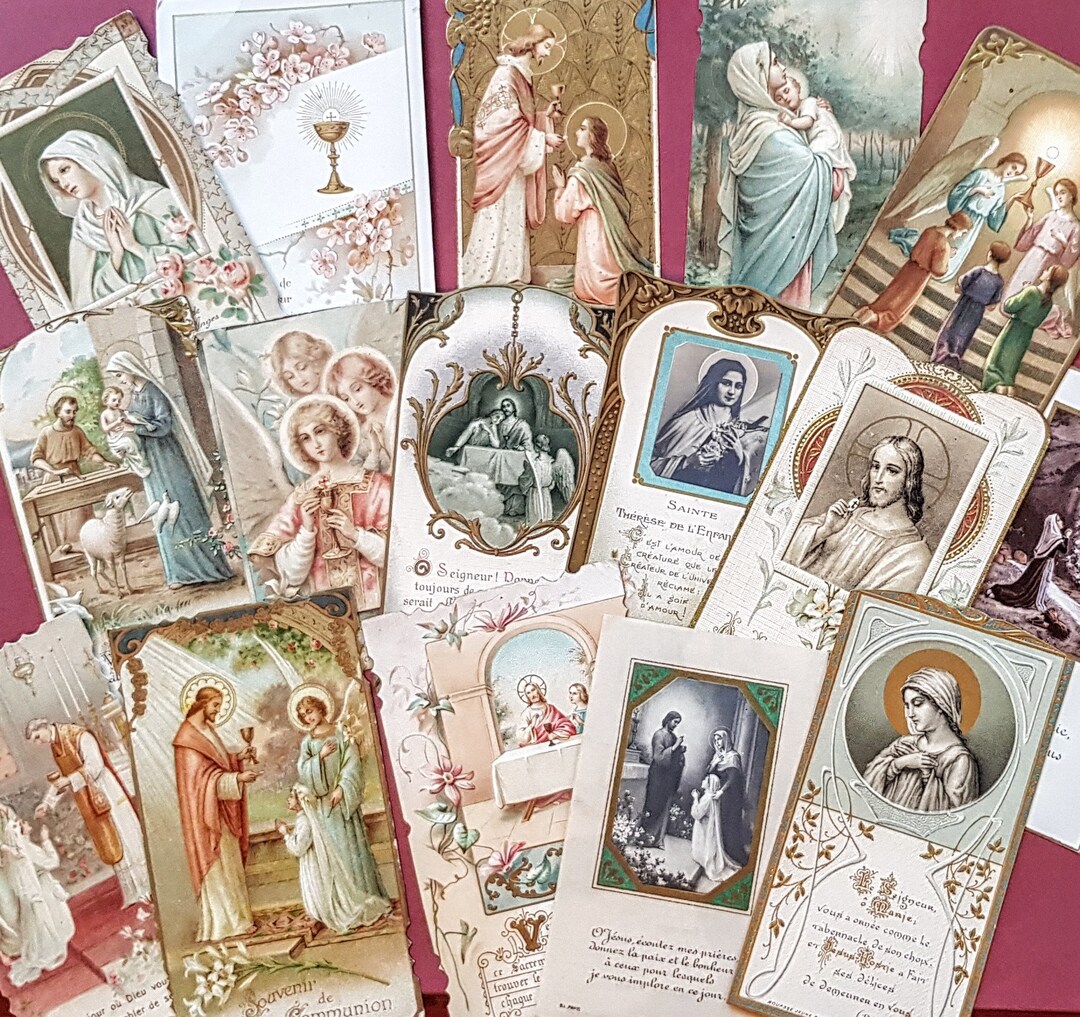 Vintage 135 Holy Cards Printables 27 Pages OVER 135 CARDS Scans Collage ...