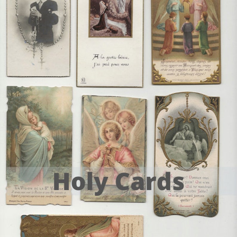 Vintage 135 Holy Cards Printables 27 Pages OVER 135 CARDS Scans Collage ...