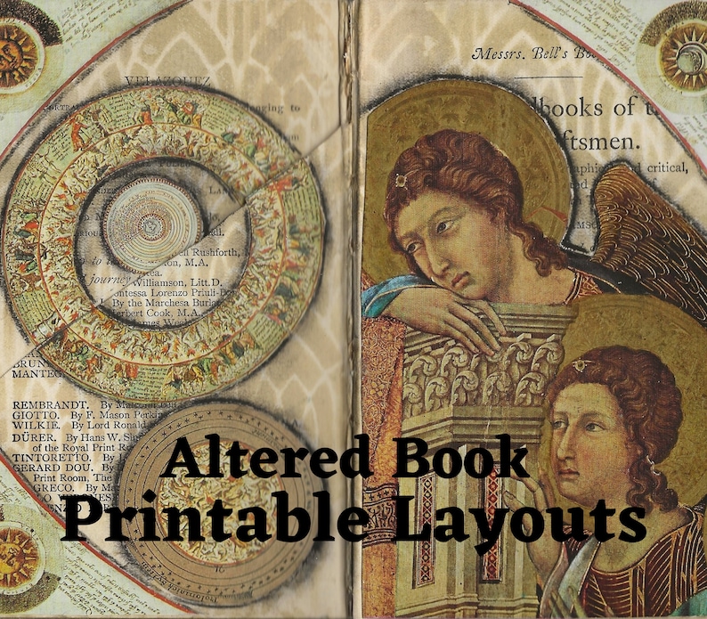 Altered Book Printable Layouts Scans, Vintage Paper Ephemera, Junk ...