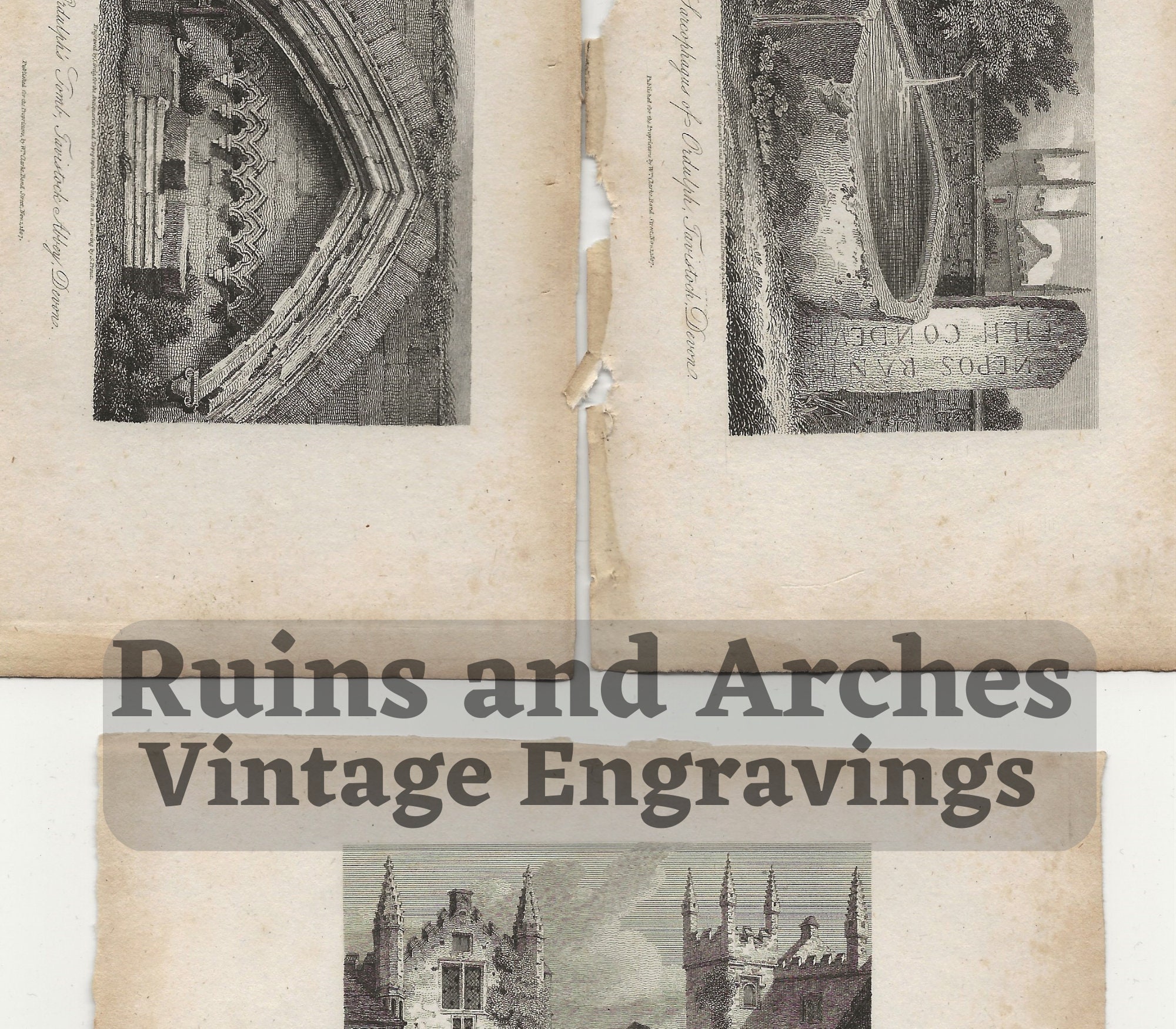 Ruins, Arches, and Old Churches, Vintage Printables of Old Ruins in ...