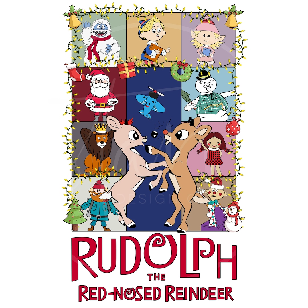 Classic Rudolph the Red Nose Reindeer Deer Friends Sublimation Print ...