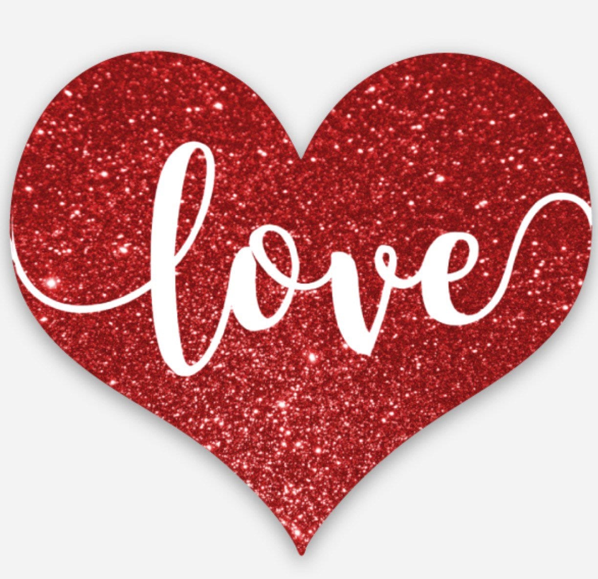 Love Glitter Heart Valentines Day Sticker | Etsy