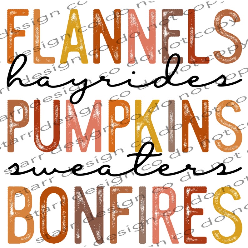 Fall Wording Ready to Press Sublimation Transfer/ Full Color - Etsy