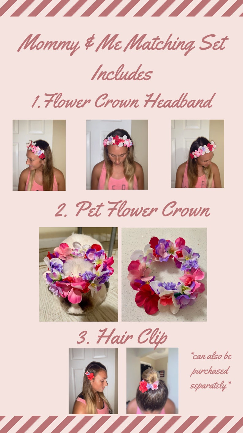 CUSTOM Flower Crown for Pets & Humans - All Colors and Sizes - Etsy