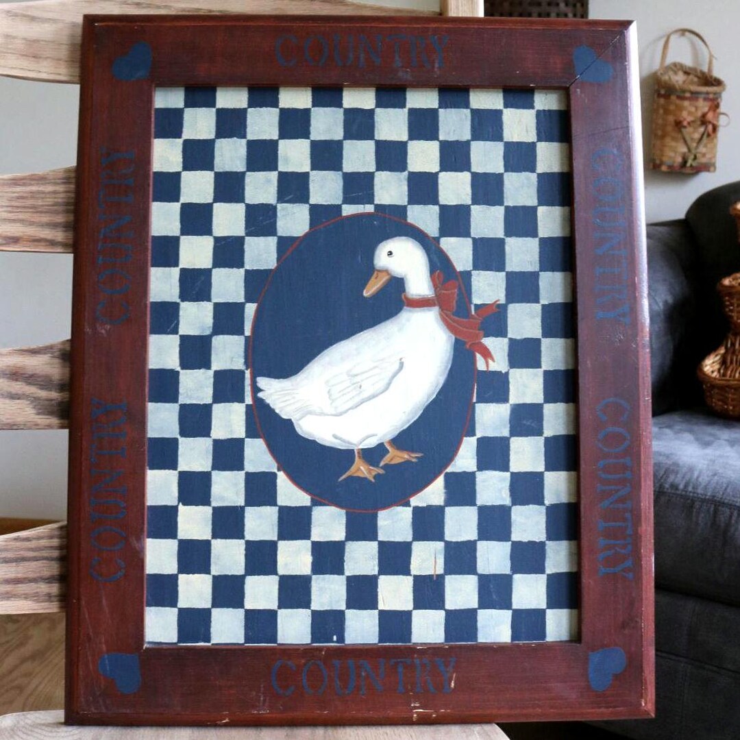 Vintage Country Goose Wall Art, Farmhouse Folk Art Decor - Etsy