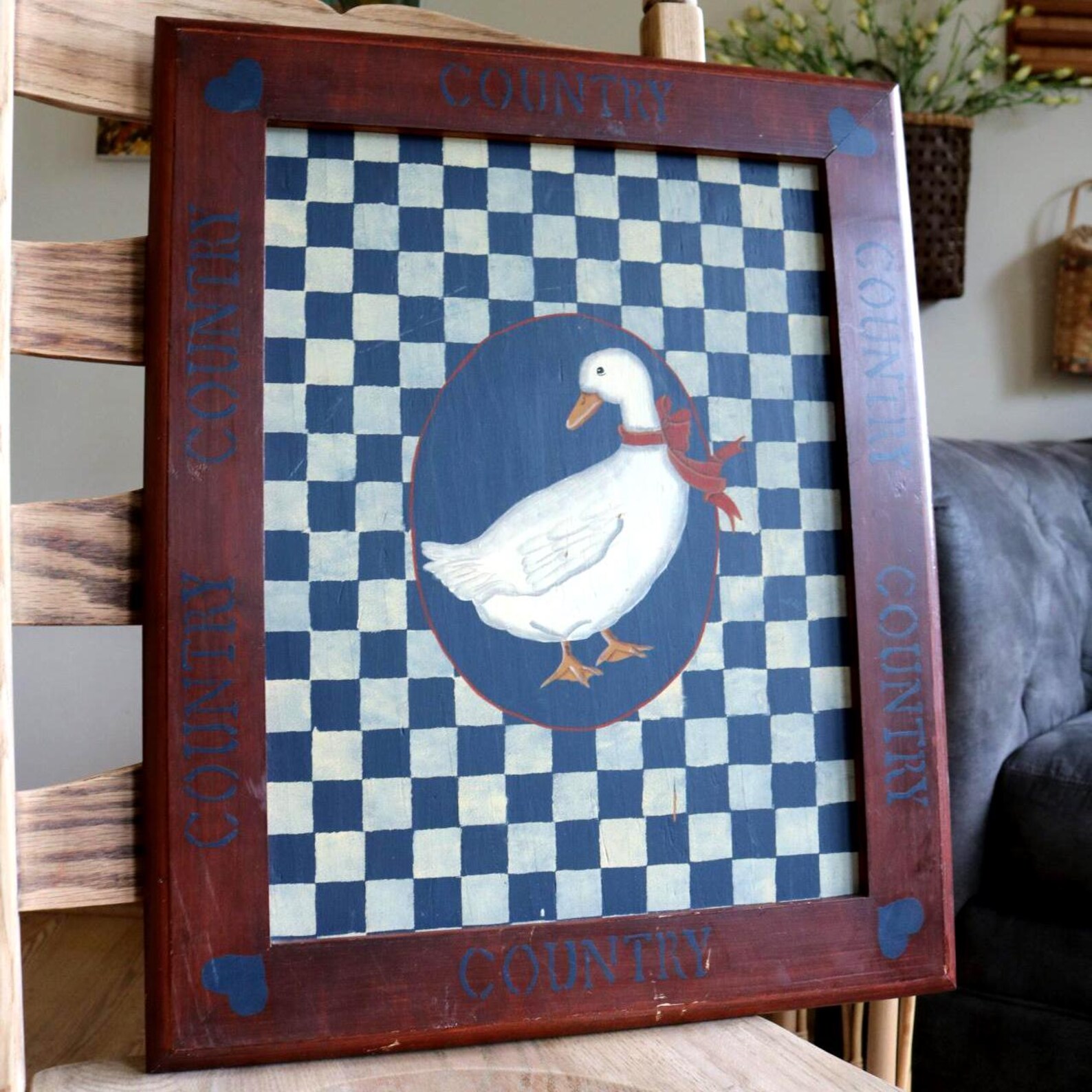 Vintage Country Goose Wall Art, Farmhouse Folk Art Decor - Etsy
