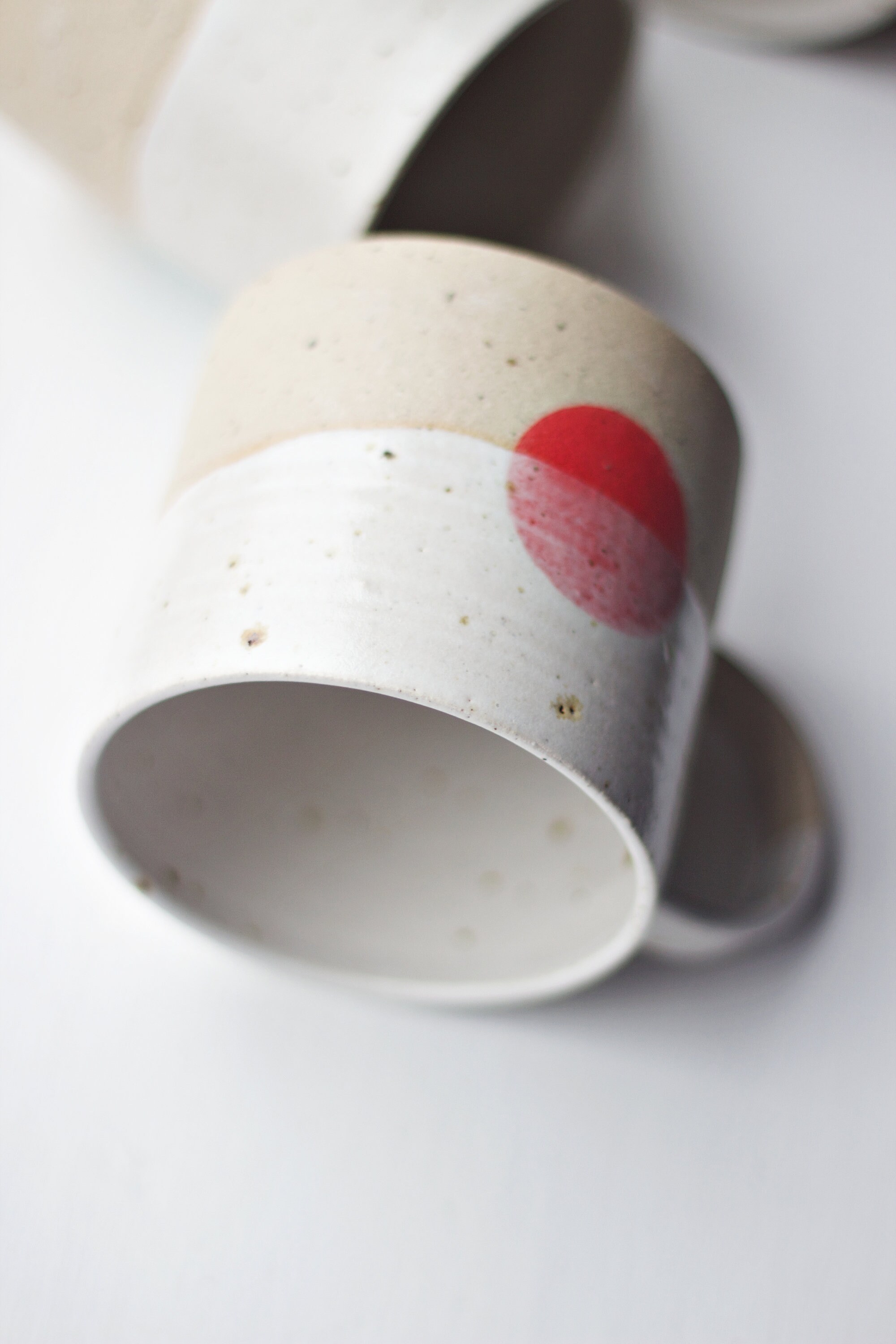 Handmade Ceramic Mug: Colorful Sun Design, Speckled Pottery - Etsy