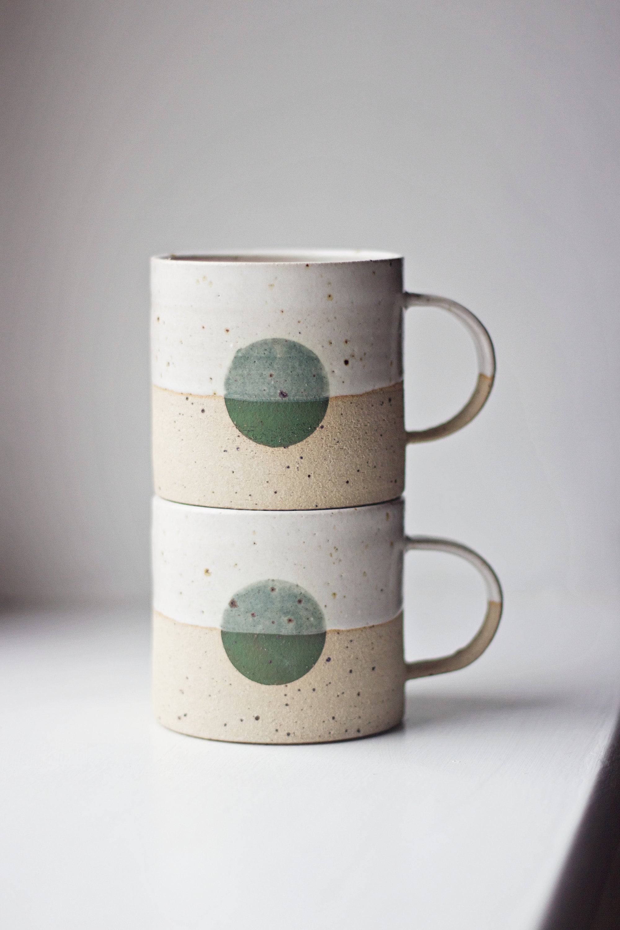Handmade Ceramic Mug: Colorful Sun Design, Speckled Pottery - Etsy