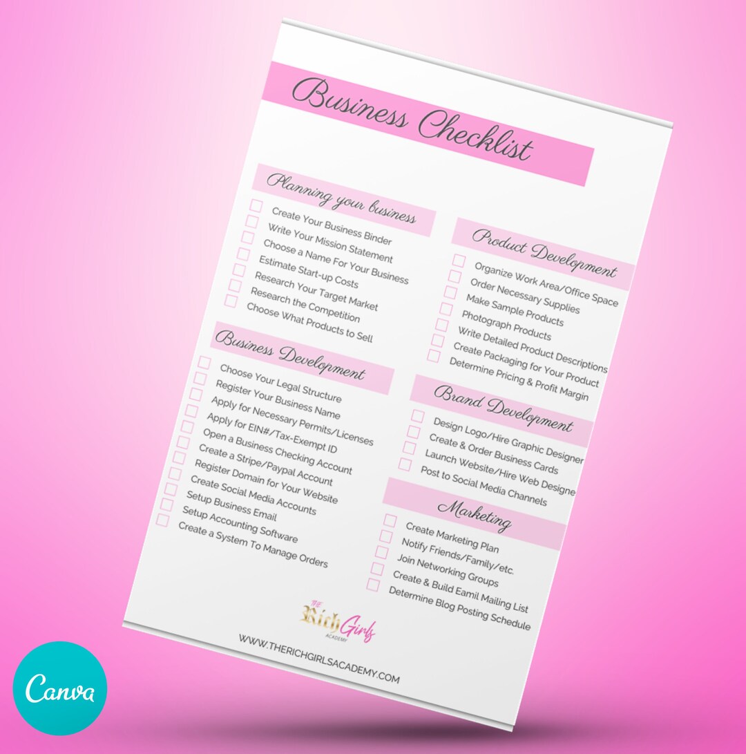 Business Check List, Business to Do List, Business Documents, Business ...