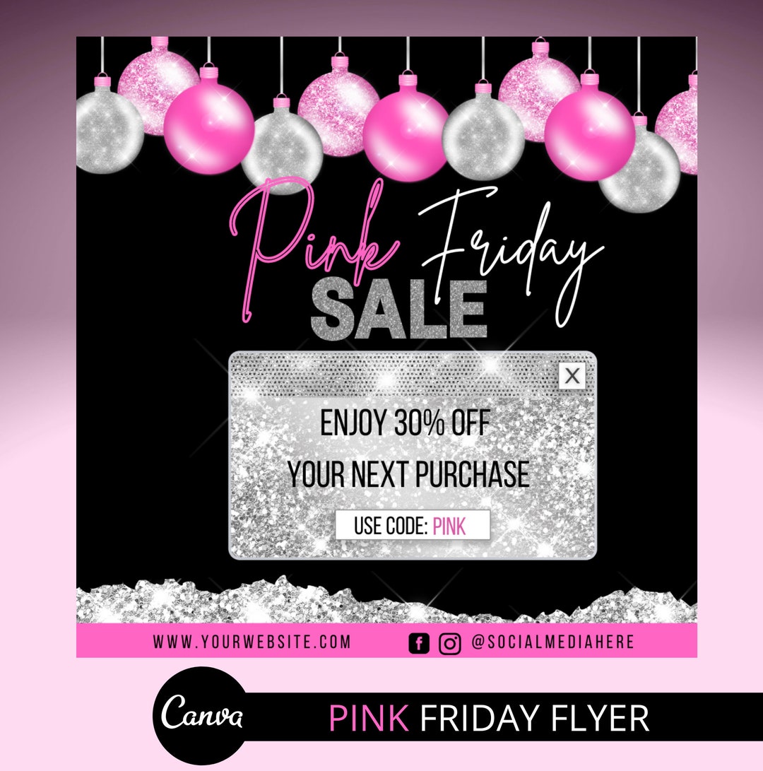 Pink Friday Flyer, Sale Flyer, Shop Flyer, Beauty Flyer, Alert Flyer ...