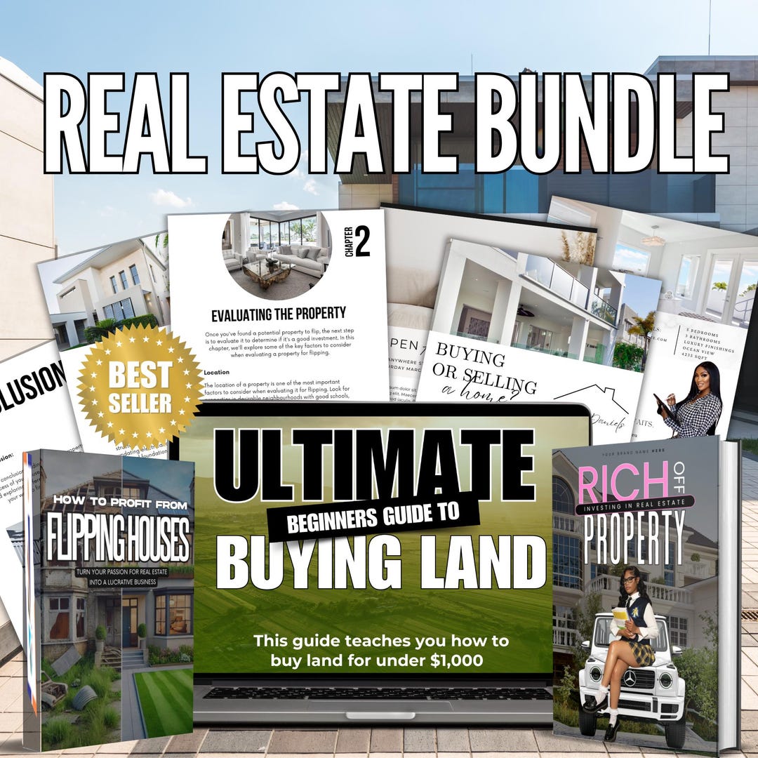 Real Estate Bundle, Real Estate PLR, Real Estate Flyers, Land Buying ...