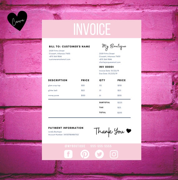 Invoice business invoice small business invoice template | Etsy