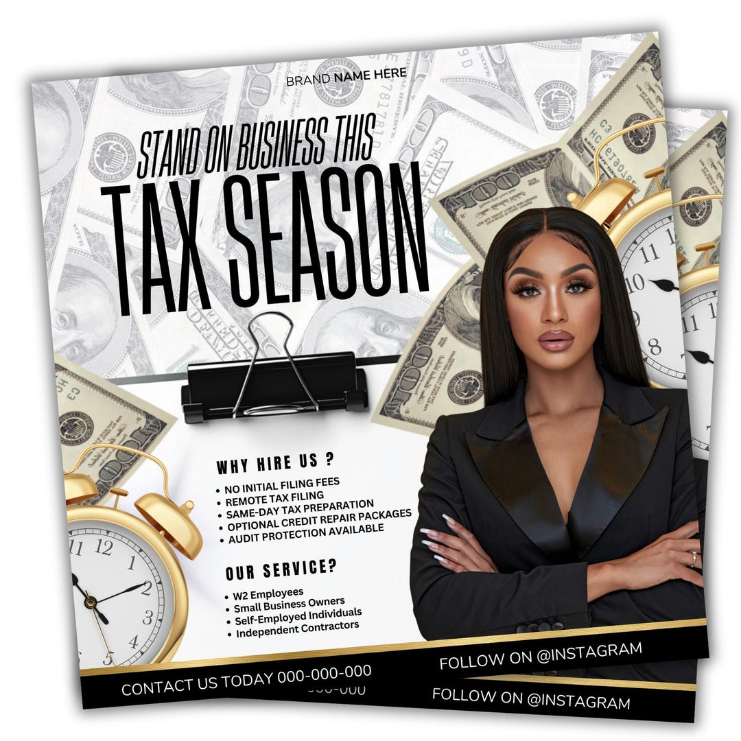 Tax Flyer | Stand on Business | Tax Season | Taxes | Instant Download ...