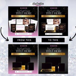 20 Mockup Templates, Gold Pink and Black Mockup Templates, Mockup ...