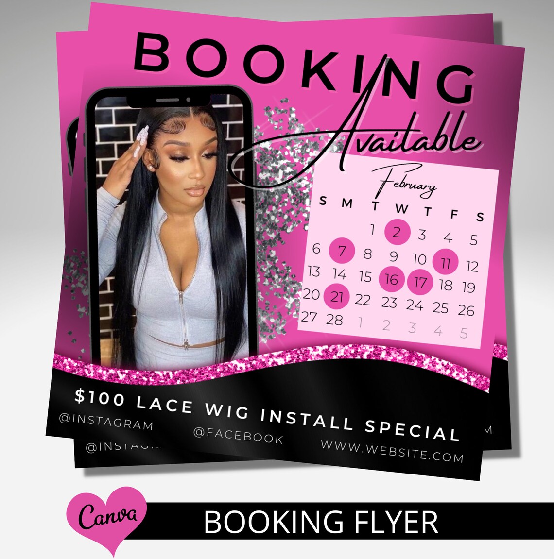 Hair Flyer Hair Booking Flyer Hair Template DIY Flyer - Etsy