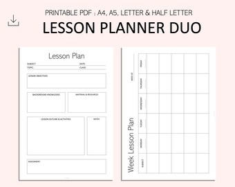 Teacher Planner Printable Digital Teaching Plan Kit Lesson - Etsy