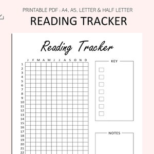Reading Tracker One Year on A Page Yearly Reading Tracker Year in ...